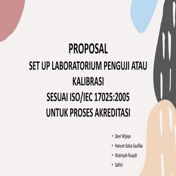 PROPOSAL SET UP LABORATORIUM PENGUJI ATAU KALIBRASI SESUAI ISO/IEC ...
