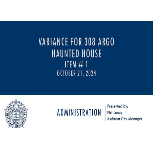 PPT Item # 1 - 308 Argo Haunted House Variance | PDF | Paranormal Phenomena | Hobbies & Interests