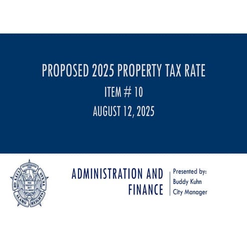 PPT Item # 10 -- Proposed 2025 Tax Rate | PDF