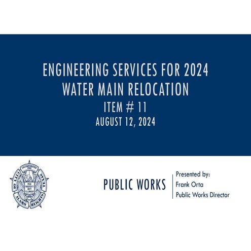 PPT Item # 10 - Water Main Engineer Project Task Order | PDF