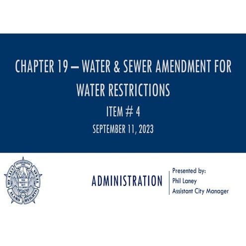 PPT Item # 4 - Water Restrictions Amendment | PDF