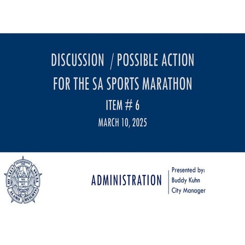 PPT Item # 6 - 2025 SA Sports Marathon | PDF