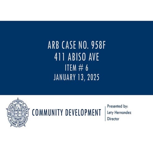 PPT Item # 6 - 411 Abiso Avenue - comp. review | PPT