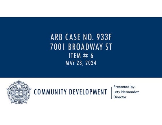 PPT Item # 10 - 6900 Broadway Powerpoint | PPT