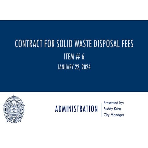 PPT Item # 6 - Solid Waste Disposal Fees | PDF