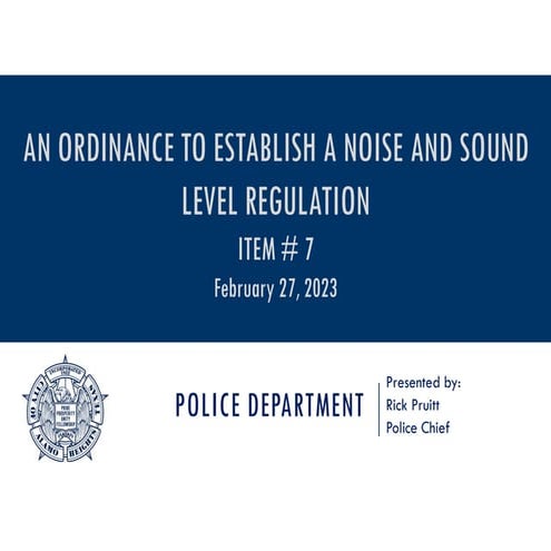 PPT Item # 7 - Noise Ordinance Amendment | PDF