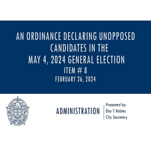 PPT Item # 8 - Cancellation May General Election | PPT