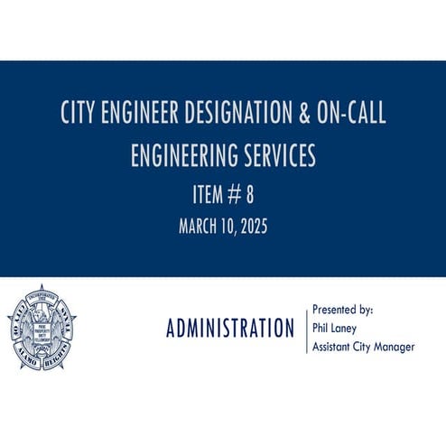 PPT Item # 8 - Designating City Engineer | PDF