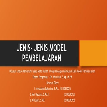 PPT JENIS- JENIS MODEL PEMBELAJARAN.pptx