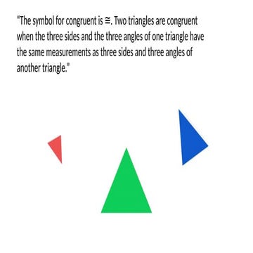 Understanding Triangle Congruence: Symbols and Criteria Explained | PPTX