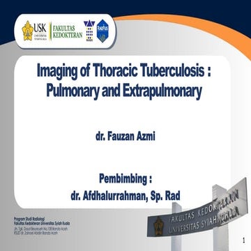 Radiographic manifestations of pulmonary tuberculosis | PPTX