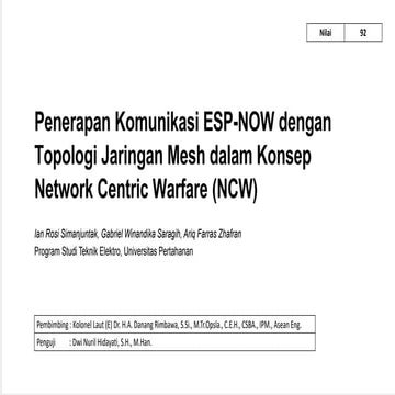 PPT Jurnal NCW - Penerapan Komunikasi ESP-NOW dengan Topologi Jaringan Mesh dalam Konsep Network ...