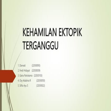PPT KEHAMILAN EKTOPIK TERGANGGU pada Kesehatan | PPTX