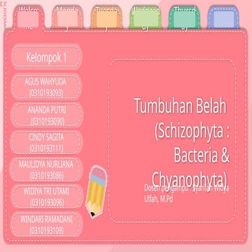 botani cryptogamae (schizophyta : bacteria & chynophyta) | PPTX