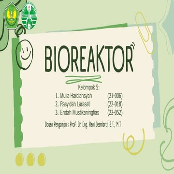 bioreaktor, dasar-dasar bioproses, teknik kimia | PDF