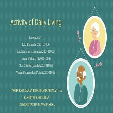 ppt ACTIVITY OF DAILY LIVING (ADL) BANTUAN MELAKUKAN KEGIATAN SEHARI-HARI | PPTX
