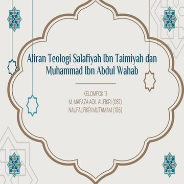 Aliran Salafiyah ibnu taimiyah dan abdul wahab | PPTX