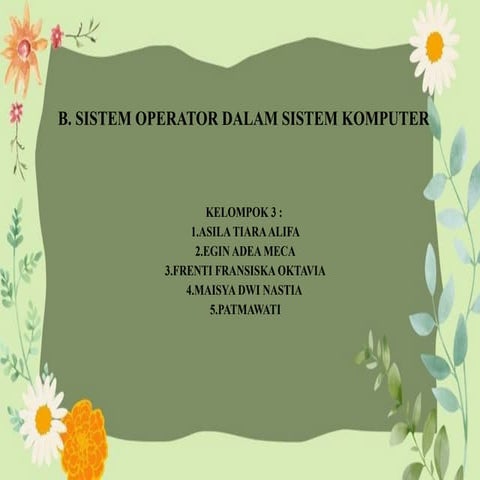 Sistem Operasi Dalam Sistem Komputer Informatika Kelas X | PPTX