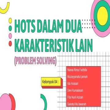 Problem Solving, hots dalam dua karakteristik lain | PDF