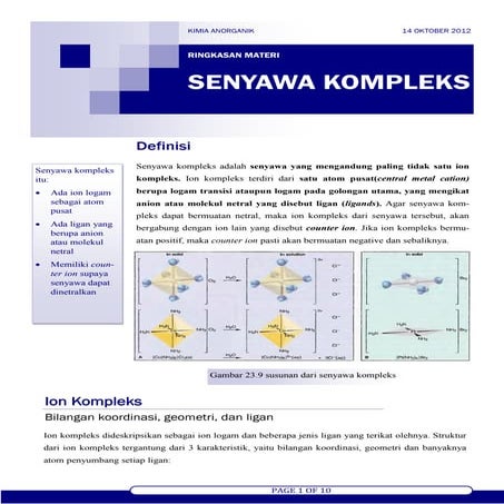 Senyawa koordinasi (kompleks) | PPTX