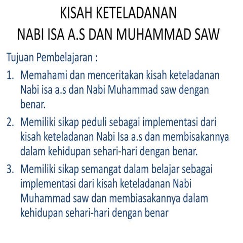 kisah nabi isa a.s dan nabi muhammad saw | PPTX