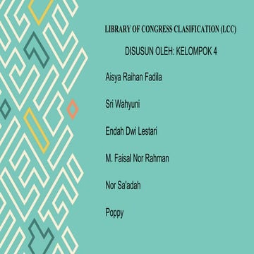 LIBRARY OF CONGRESS CLASIFICATION (LCC) perpustakaan | PPTX