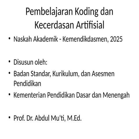 Koding Dan Kecerdasan Artifisial Ka Pptx