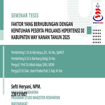 CONTOH PPT UJIAN KOMPRE BAGI MAHASISWA S2 KESEHATAN | PPTX