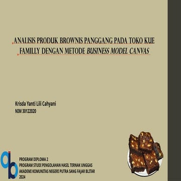 Business Model Canvas Produk Brownies Panggang | PPTX