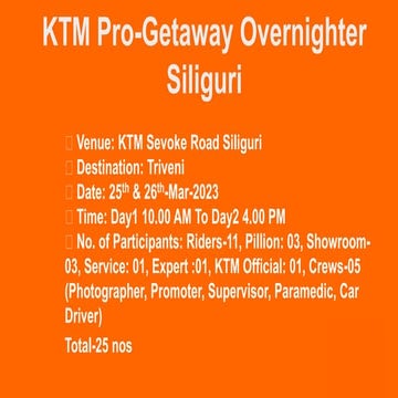 PPT_KTM Pro-Getaway Overnighter Siliguri_25 & 26-Mar-23.pptx