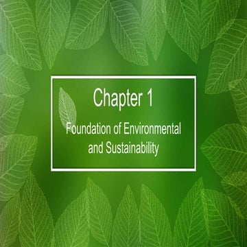Foundations of Environmental Sustainability | PDF