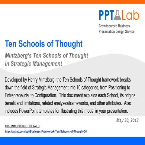 Ten Schools of Thought on Strategic Management | PDF