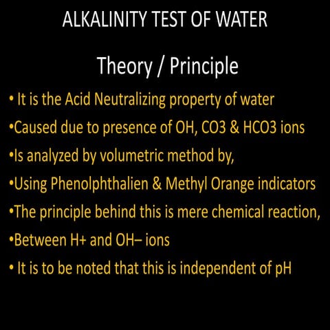 Environmental Engineering Practical Series - Alkalinity Test of Water ...