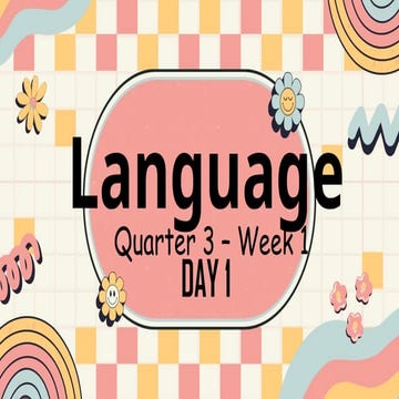 Language-Q3W1-Day1..pptxLesson in Grade 1 Language Quarter 3 - Week | PPTX