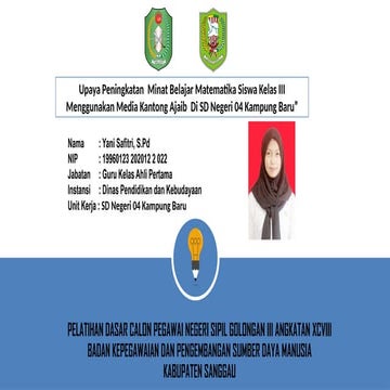 PPT untuk pendidikan latsar cpns tahun 2021 | PPT