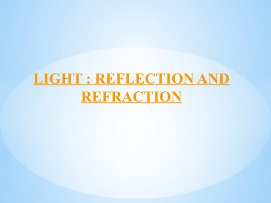 Reflection of light | PPTX | Physics | Science