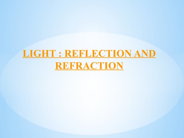 Reflection of light | PPTX