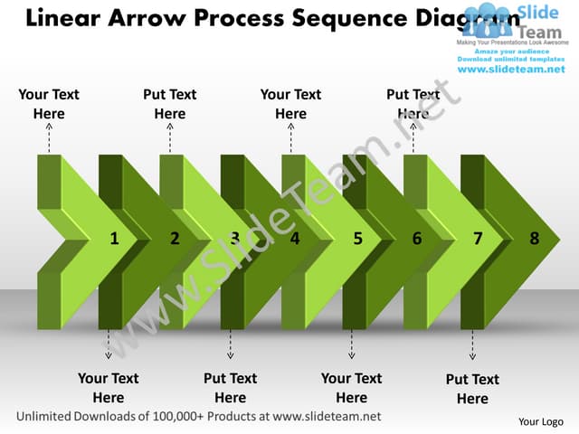 Business power point templates seven stages linear arrow data flow ...