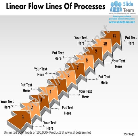 Ppt linear demo create flow chart powerpoint lines of processes ...