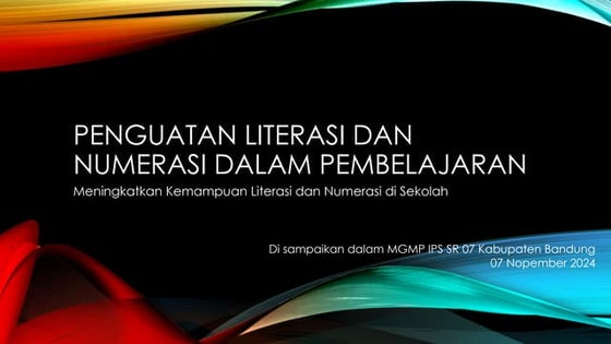 WEBINAR NUMERASI LITERASI TINGKAT SD DAN SMP | PPT
