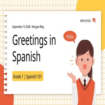 Greetings in spanish.garde 1. by Funnies | PPTX