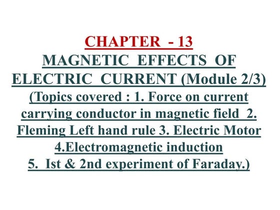ch 13 PPT class 10.pptx magnetic effect of electric current | PPTX | Physics | Science