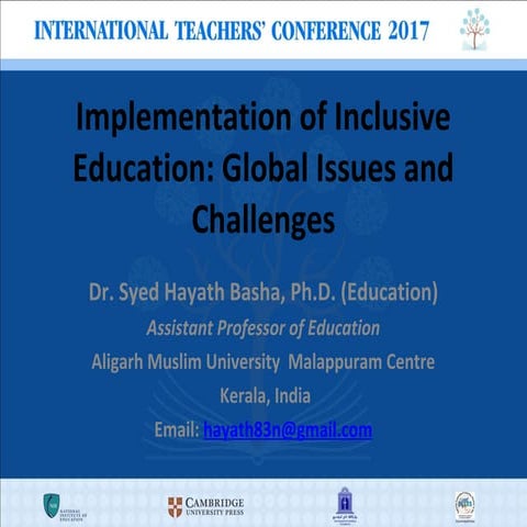 Implementation of Inclusive Education: Global issues and Challenges ...