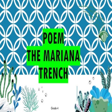 The Mariana Trench poem for kids grade 4 | PPTX