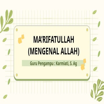 ppt ma'rifatullah agama islam.pptx #@^ materi yang sangat luar biasa dalam agama islam | PPTX