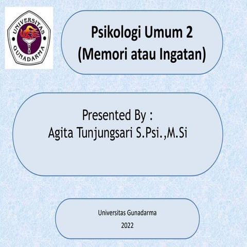 Ppt Matakuliah Psikologi Umum 2 Minggu Ke 6 Pptx