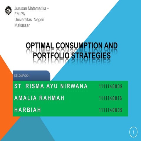 Optimal Consumption and Portfolio Strategies | PPTX
