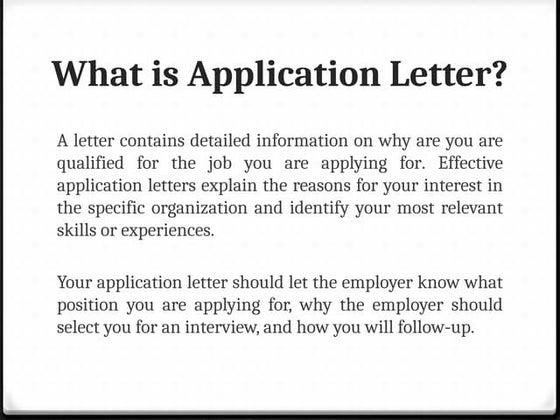 Employment Application Letter | PPTX | Desktop Publishing | Computer Software and Applications