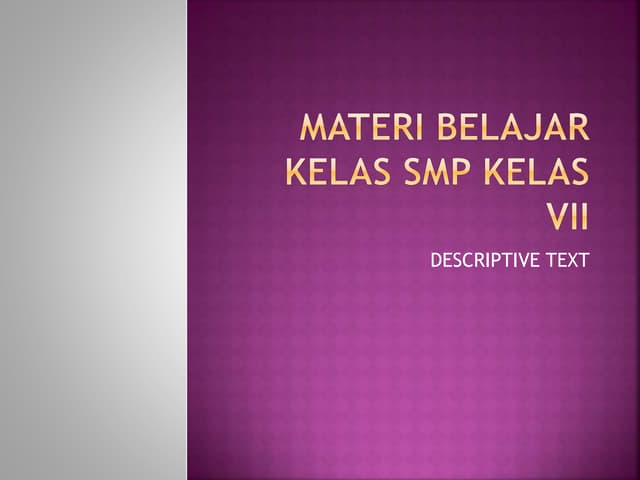 Descriptive text ppt | PPTX