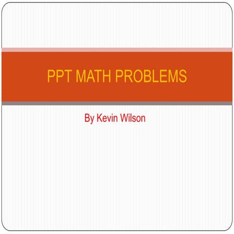 Ppt math problems | PPTX